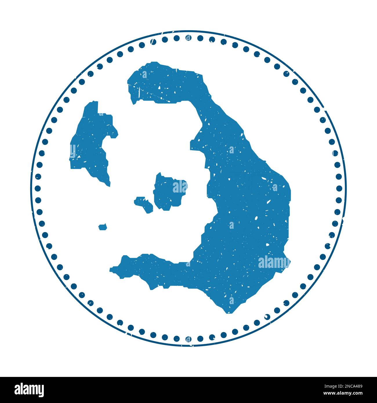 Santorini sticker. Travel rubber stamp with map of island, vector ...