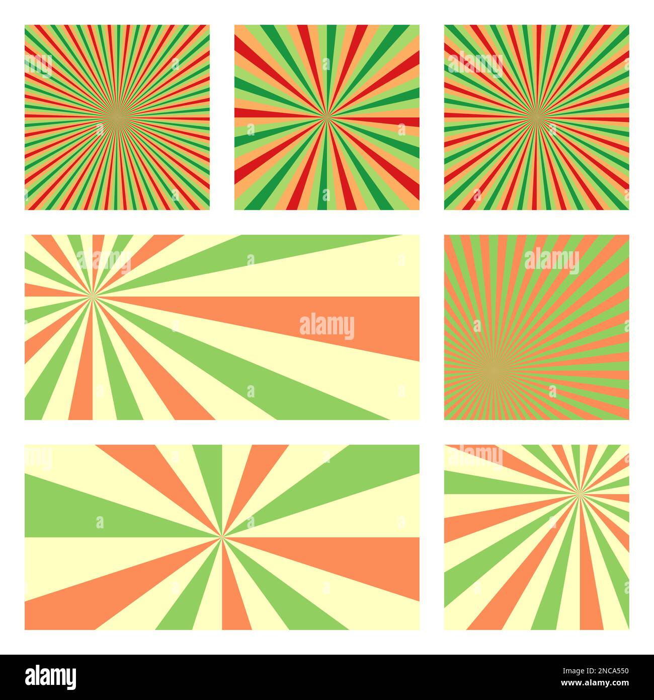 Artistic sunburst background collection. Abstract covers with radial ...