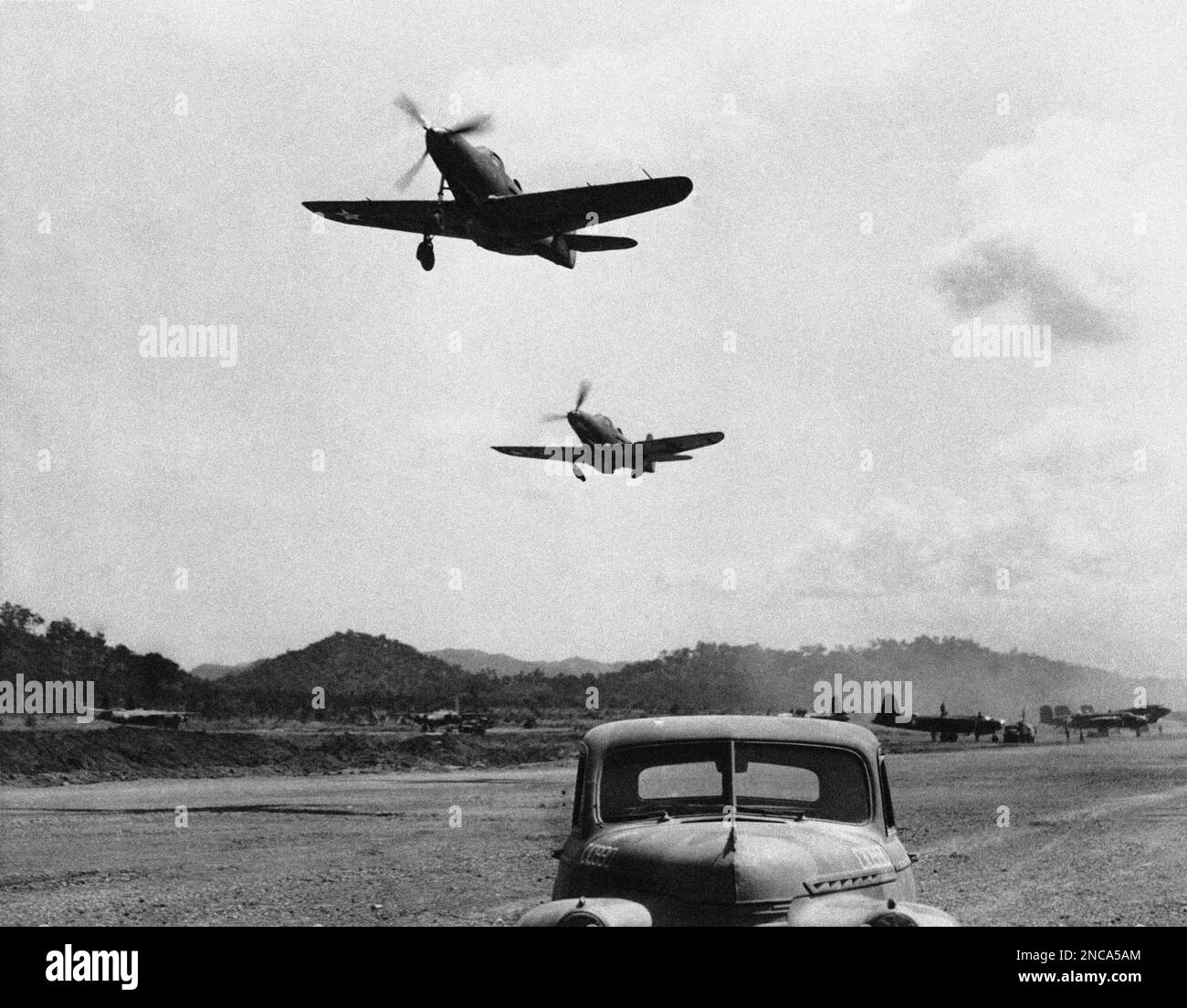 Two P-39 fighter-planes of the U.S. forces stationed somewhere in New ...