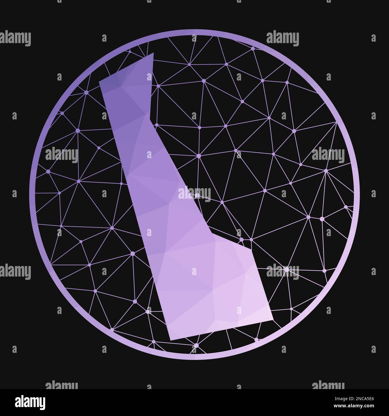 Delaware icon. Vector polygonal map of the US state. Delaware icon in ...