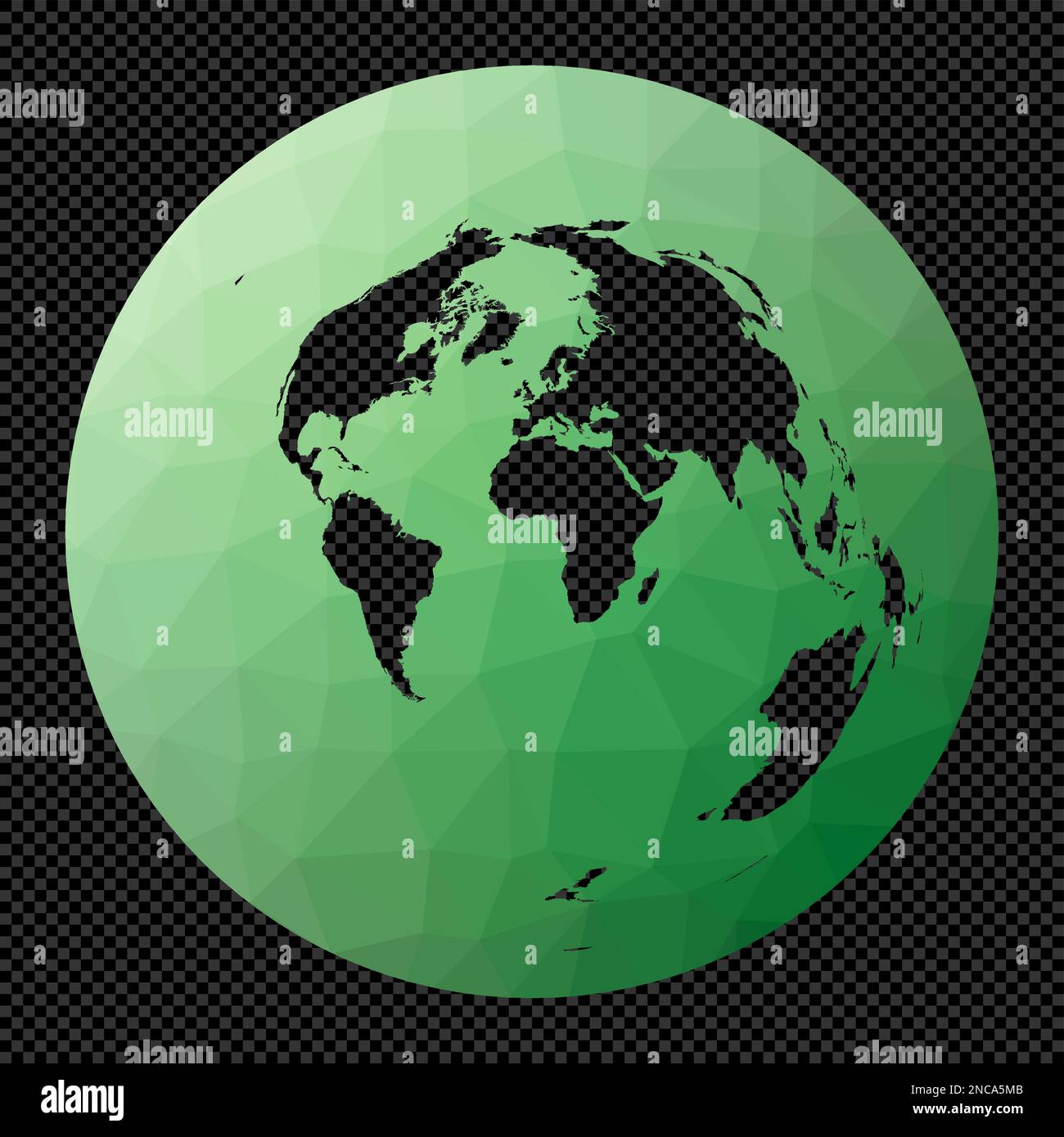 Low poly world map. Azimuthal Equidistant projection. Polygonal map of ...