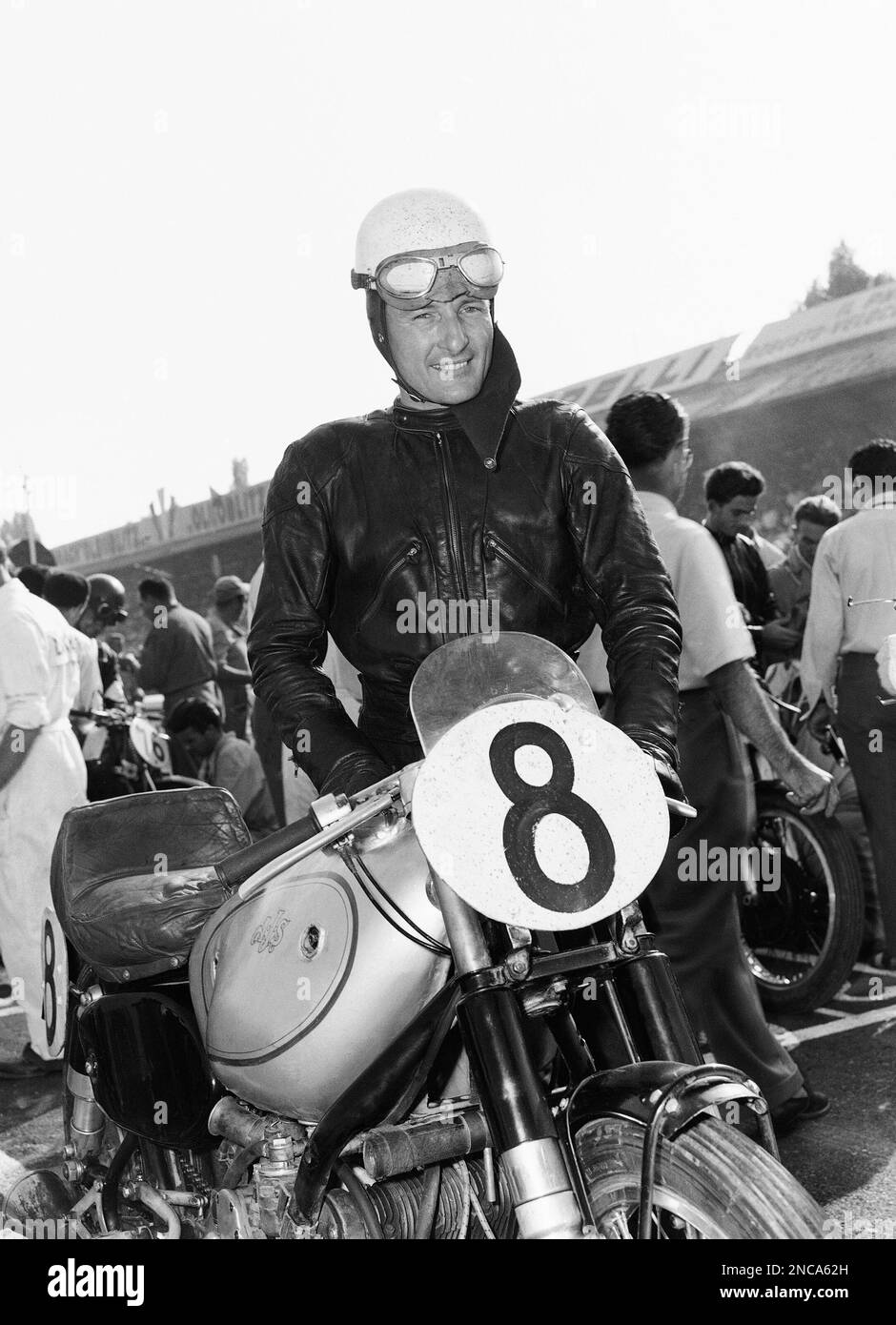 Britain's Leslie Graham, former World Champion for the 500cc class ...