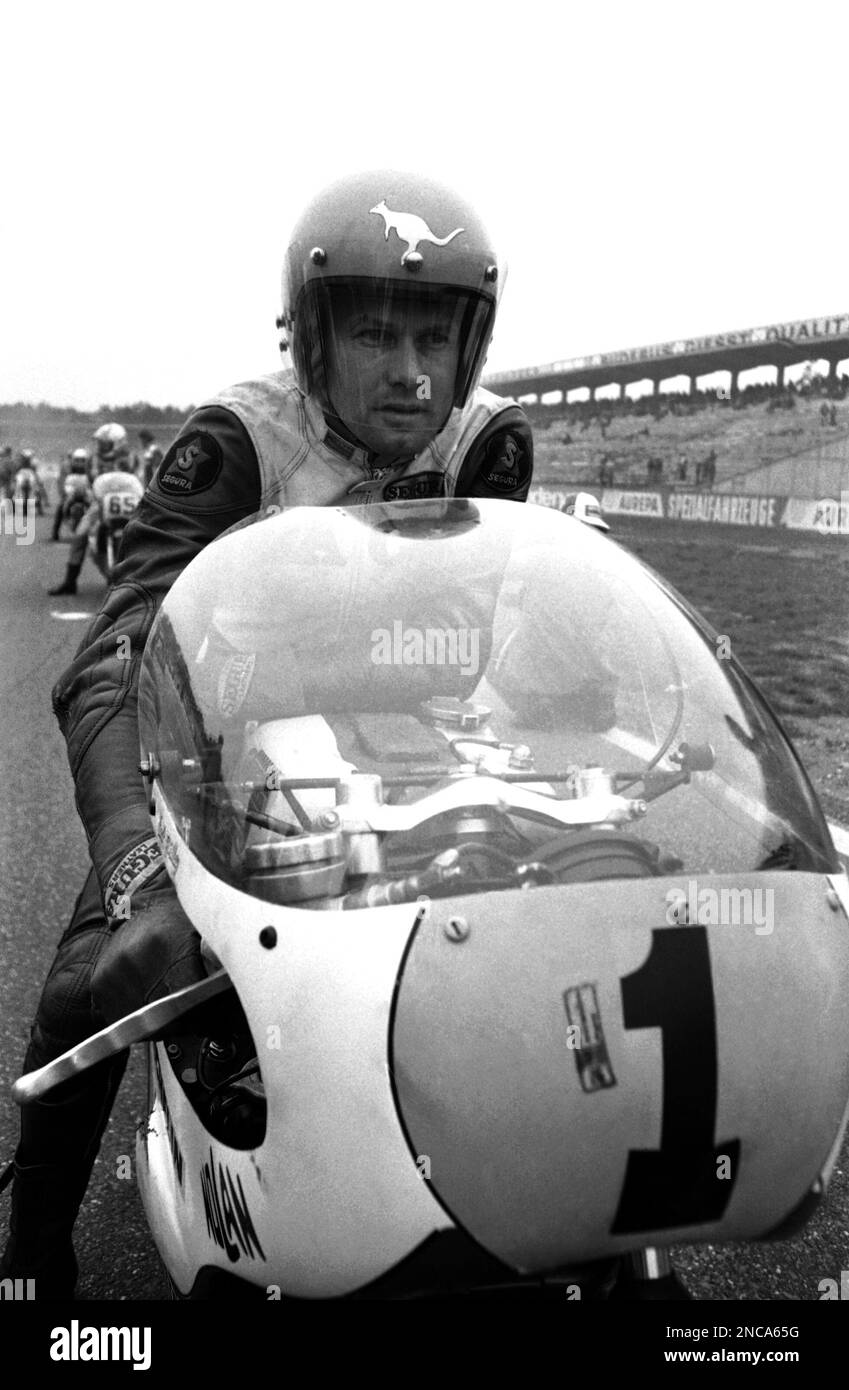 Australian motorcyclist Jack Findlay on a 750 cc Yahmaha motorcycle in ...