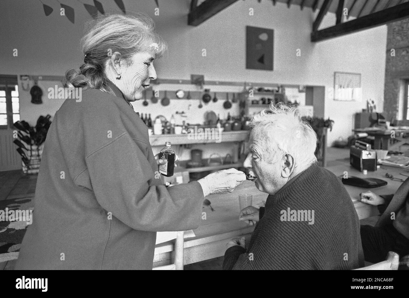 Alexander Calder and his wife at their home in Sache, France on Feb. 23 ...