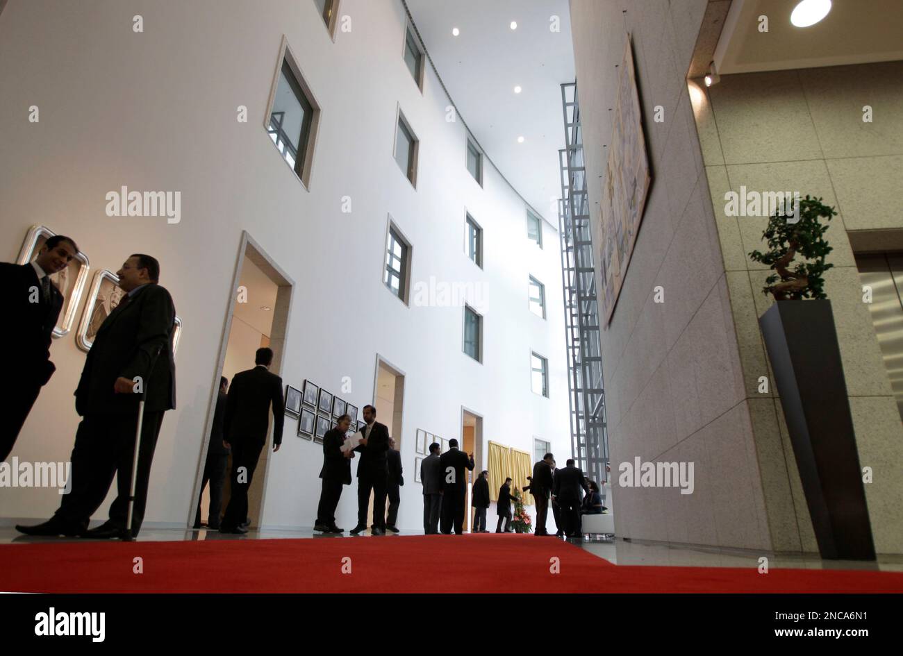 Interior view of the entrance hall of the embassy of Saudi Arabia ...