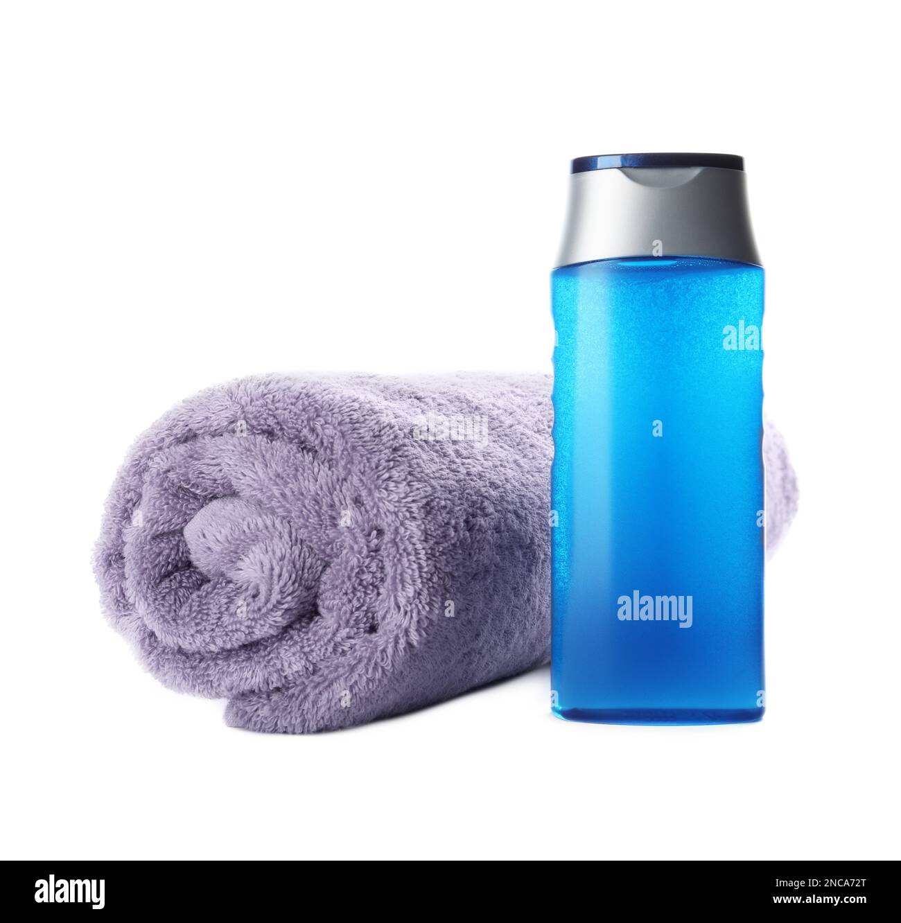 Personal hygiene product with towel on white background Stock Photo - Alamy