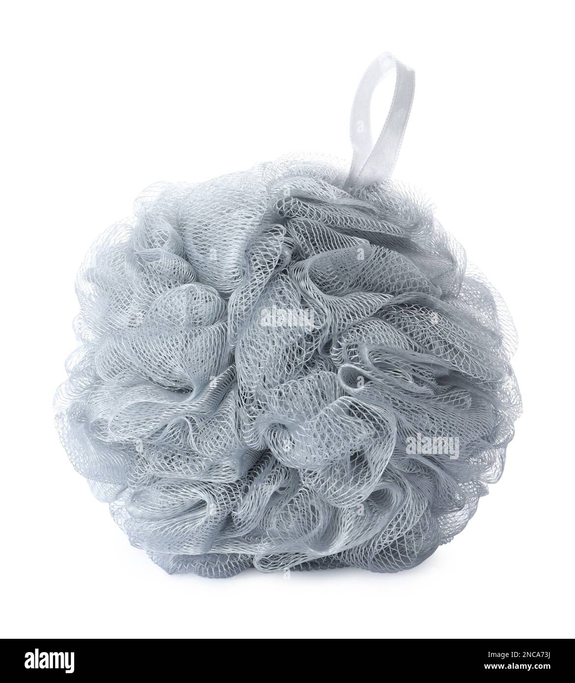 New grey shower puff isolated on white Stock Photo - Alamy