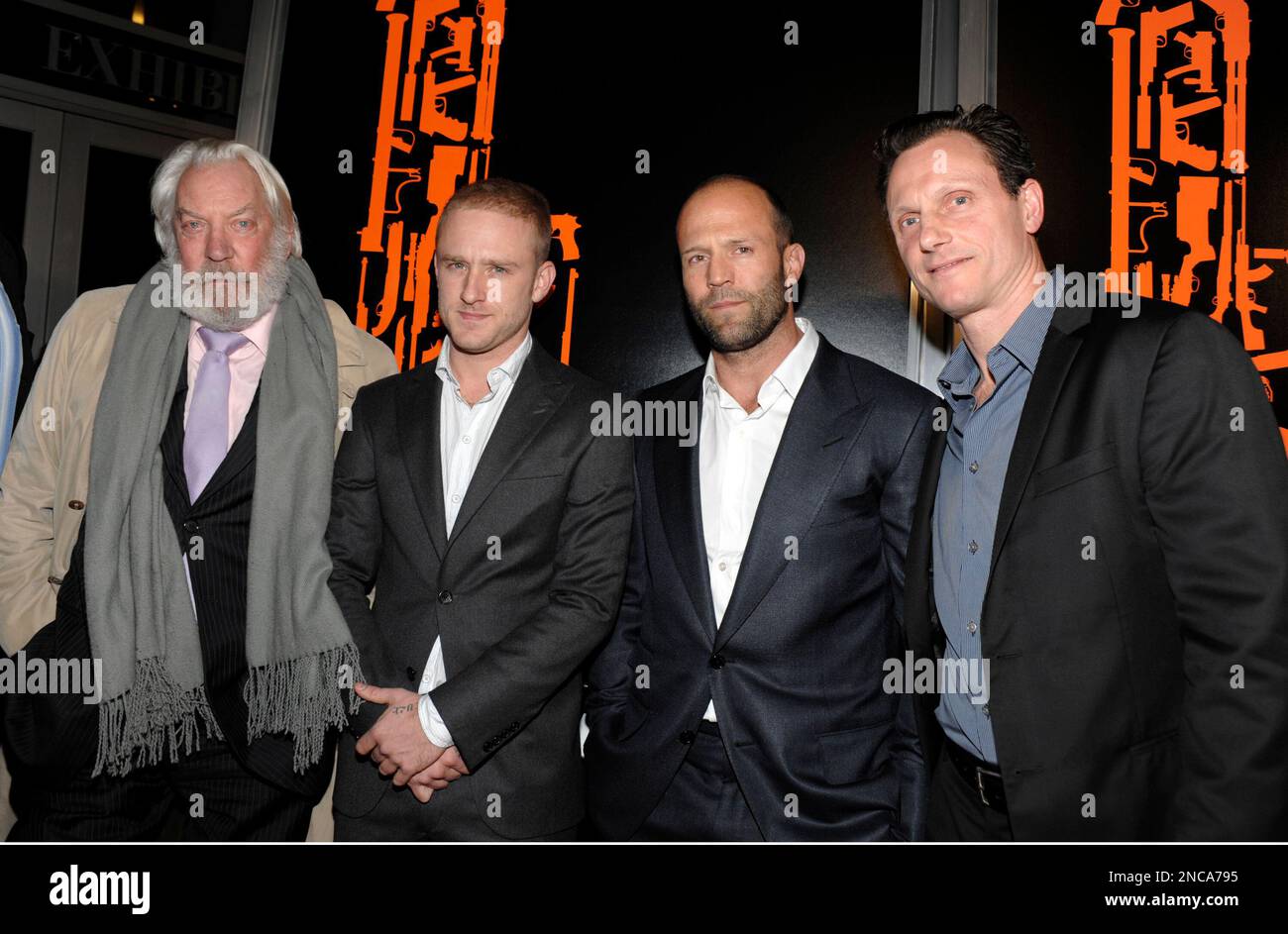 From left to right, actor Donald Sutherland, actor Ben Foster, actor ...