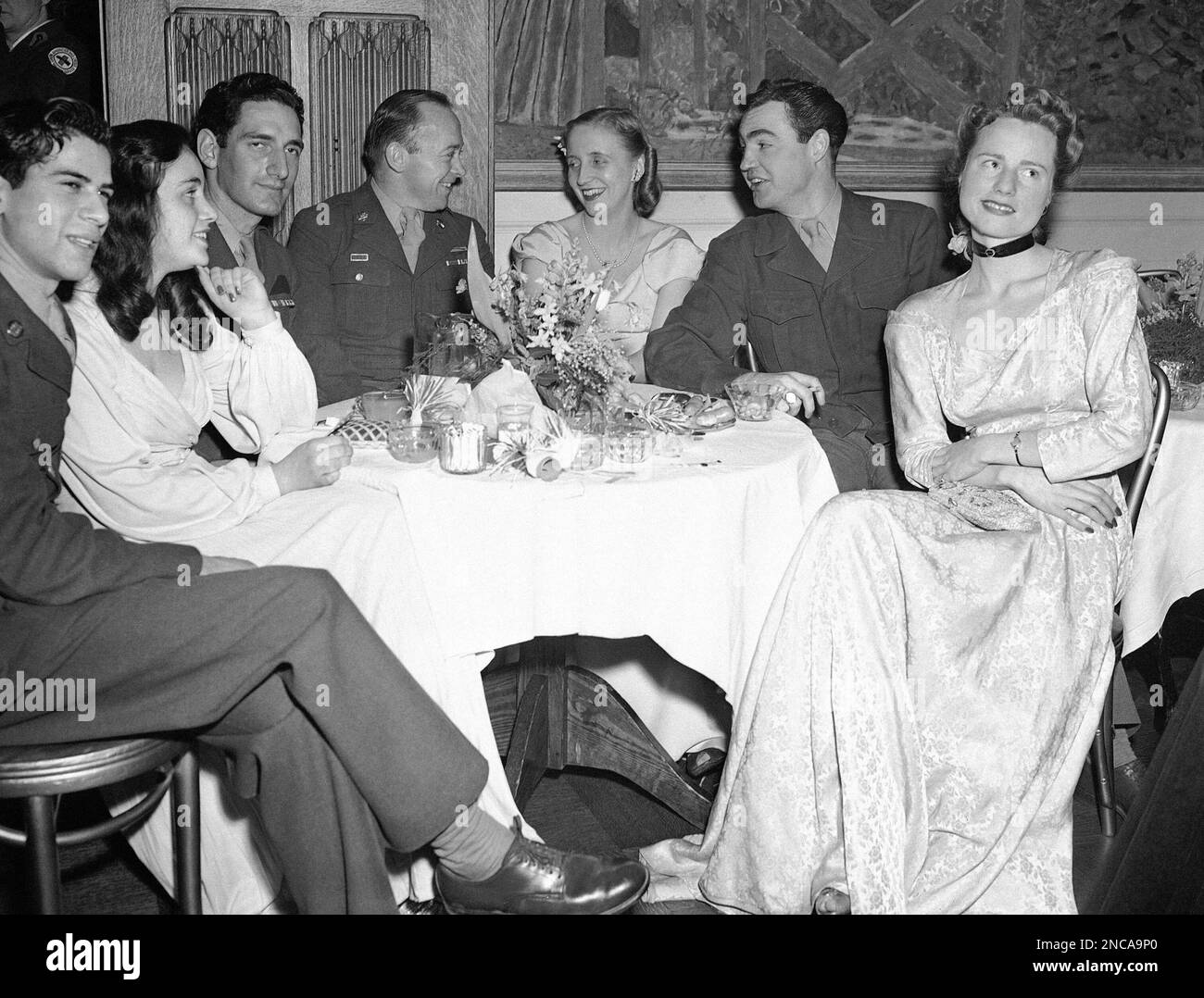 Seated at a French Embassy party in Washington on Feb. 16, 1946 given ...