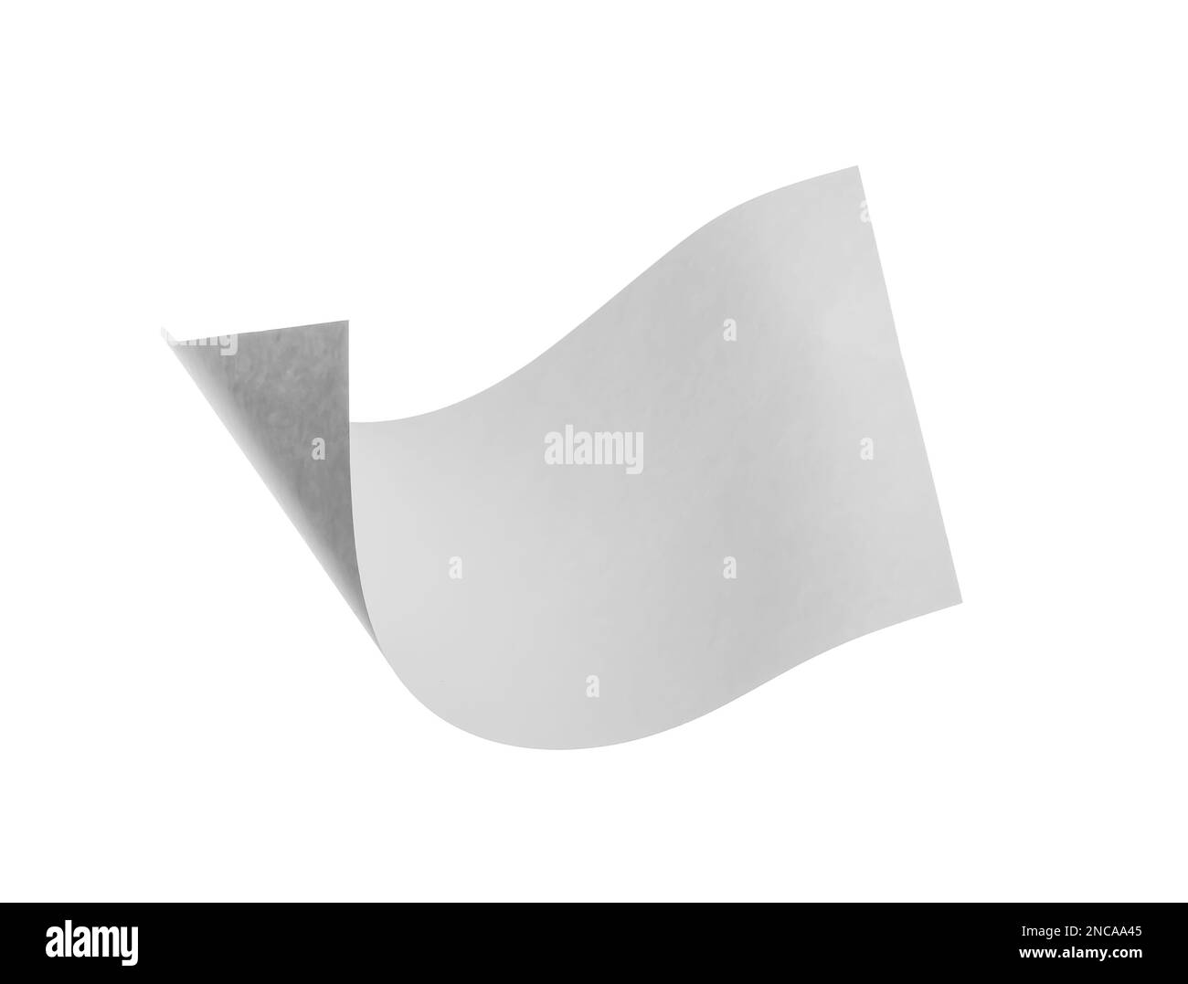 Flying blank paper sheet isolated on white Stock Photo - Alamy