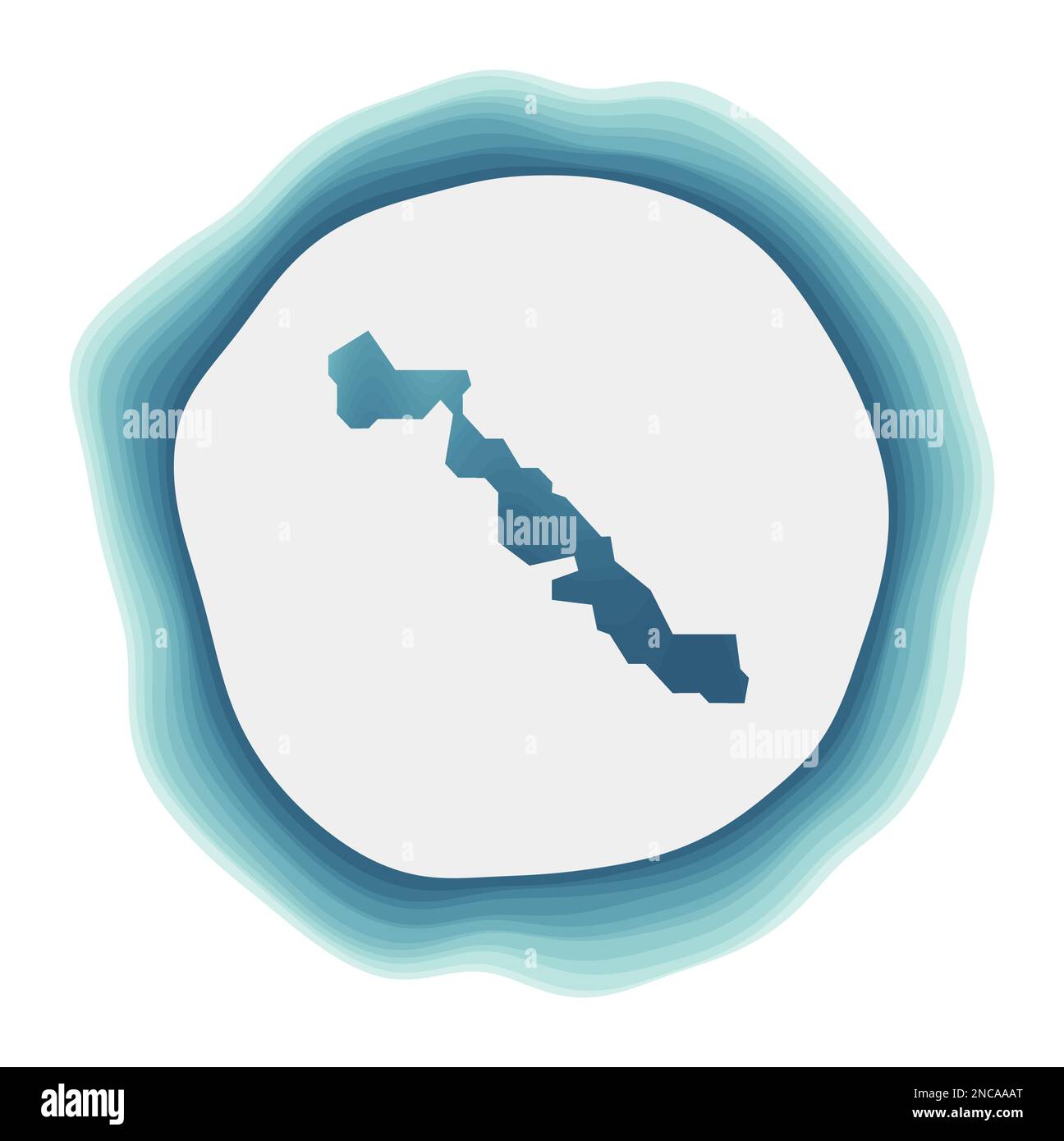 Musha Cay logo. Badge of the island. Layered circular sign around Musha ...