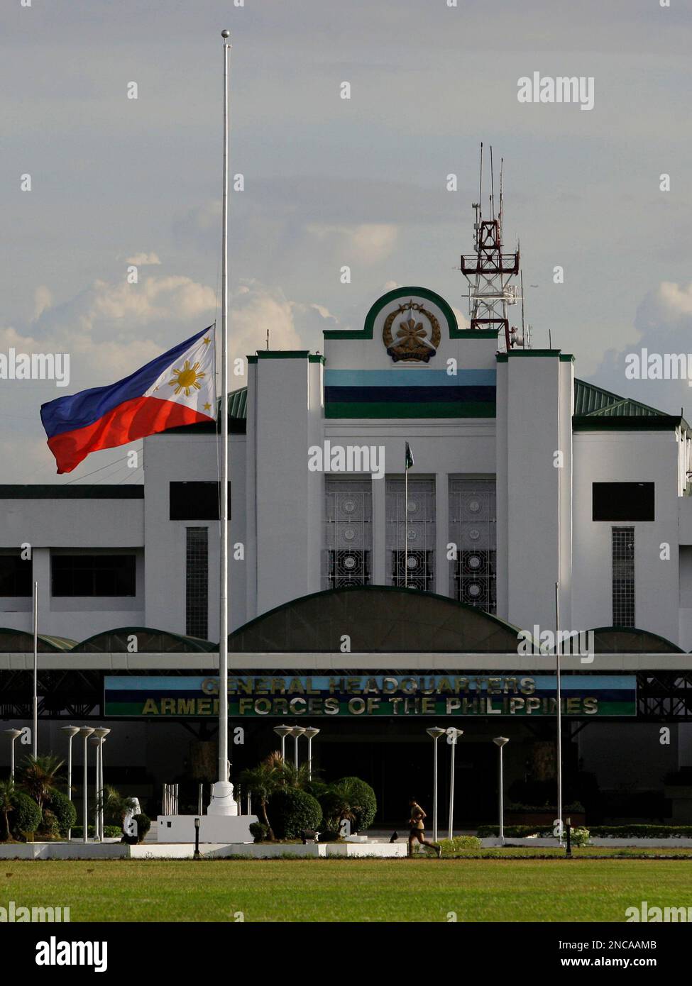 The Philippine national flag is displayed at half mast following the ...