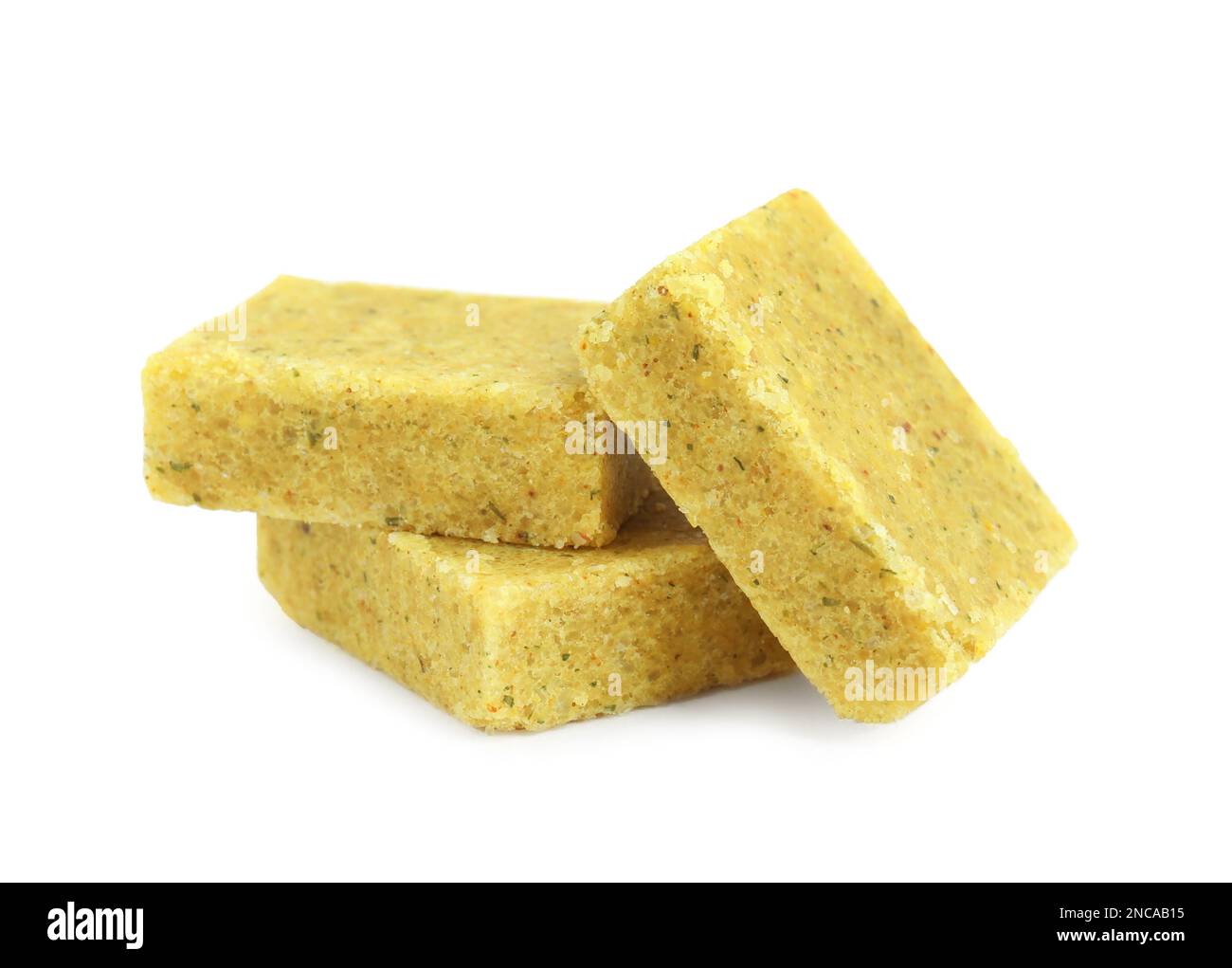 Bouillon cubes on white background. Broth concentrate Stock Photo - Alamy