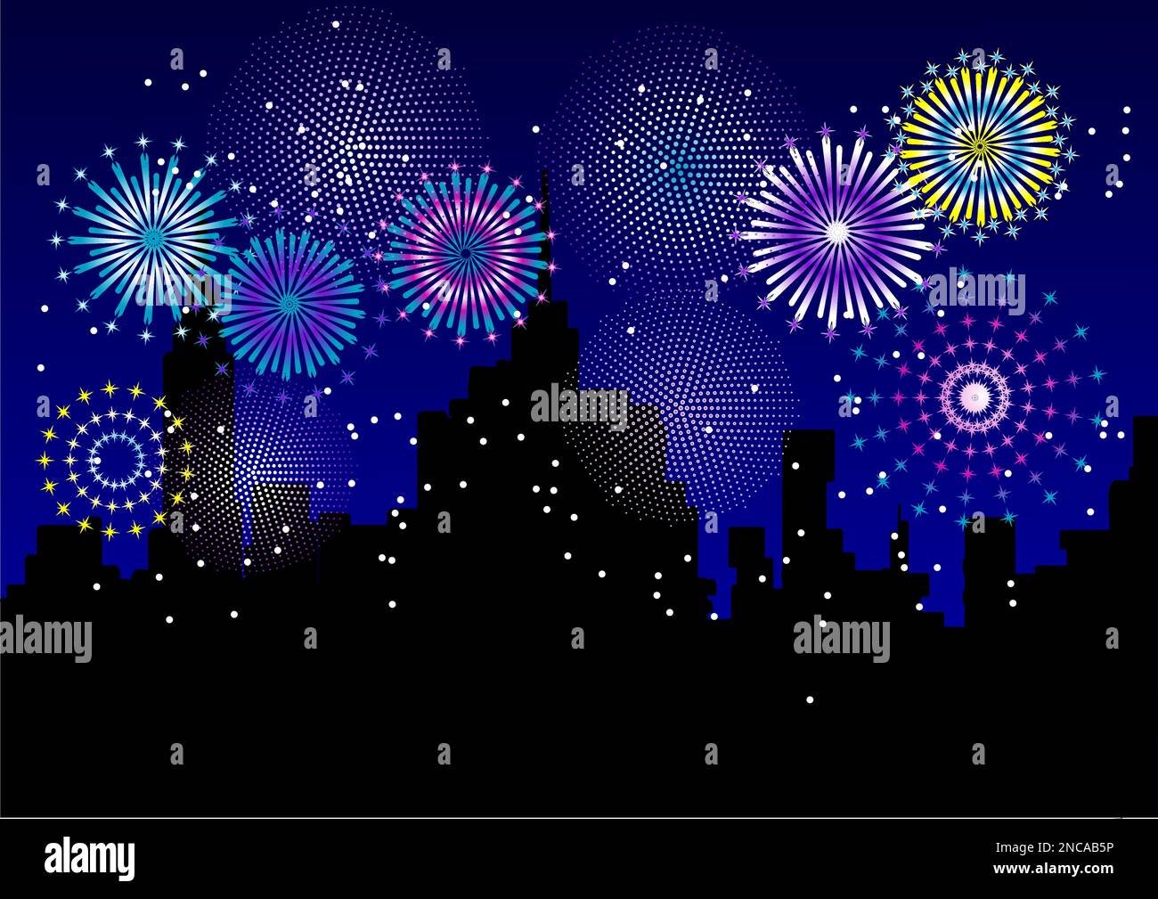 Bright fireworks in sky Stock Vector Images - Alamy