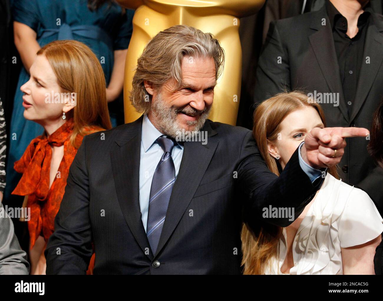 Nicole Kidman, left, Jeff Bridges, and Amy Adams pose for a group ...