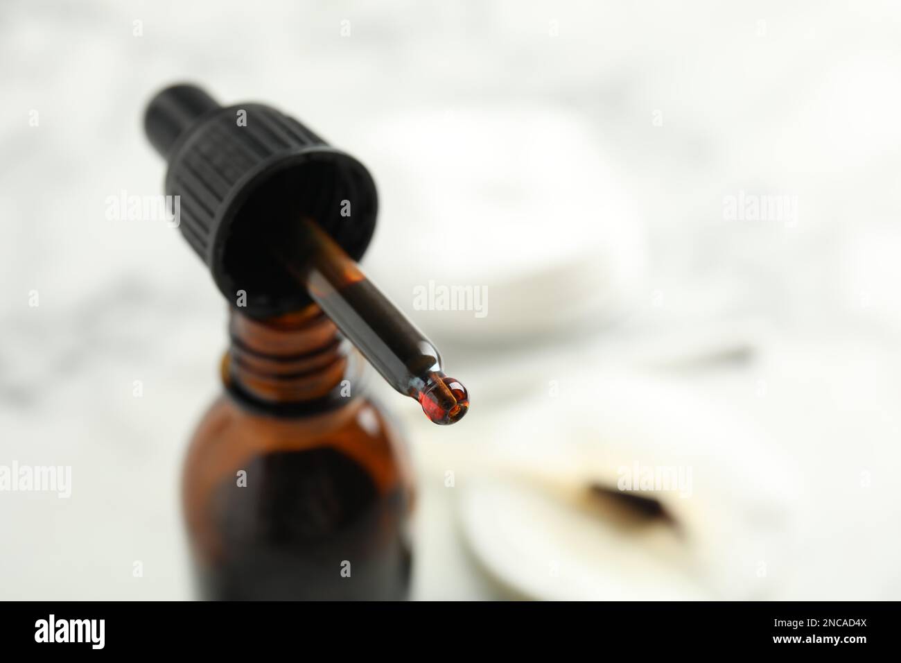 Bottle of medical iodine and dropper, closeup. Space for text Stock ...