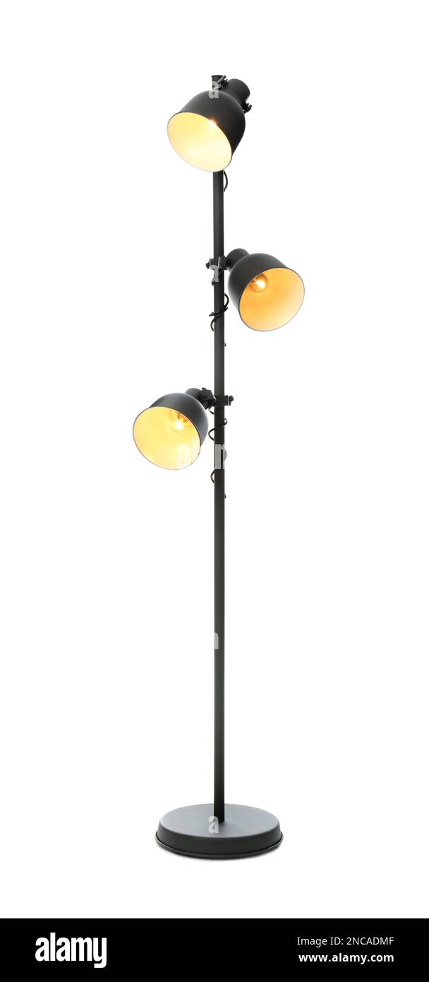 Modern floor lamp on white background. Idea for interior design Stock ...