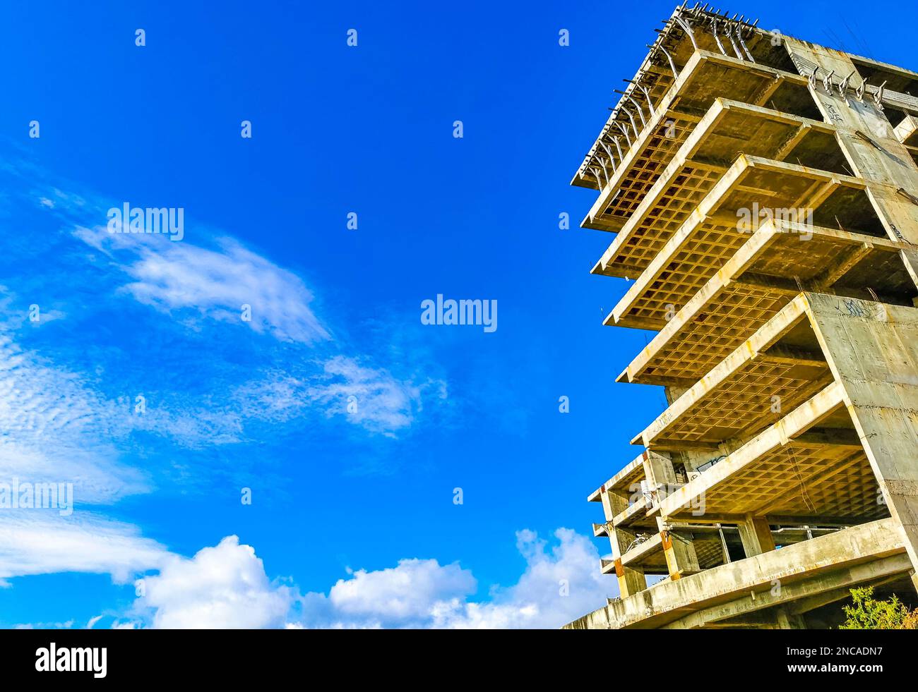Huge gigantic construction stop building ruin building site in Zicatela ...