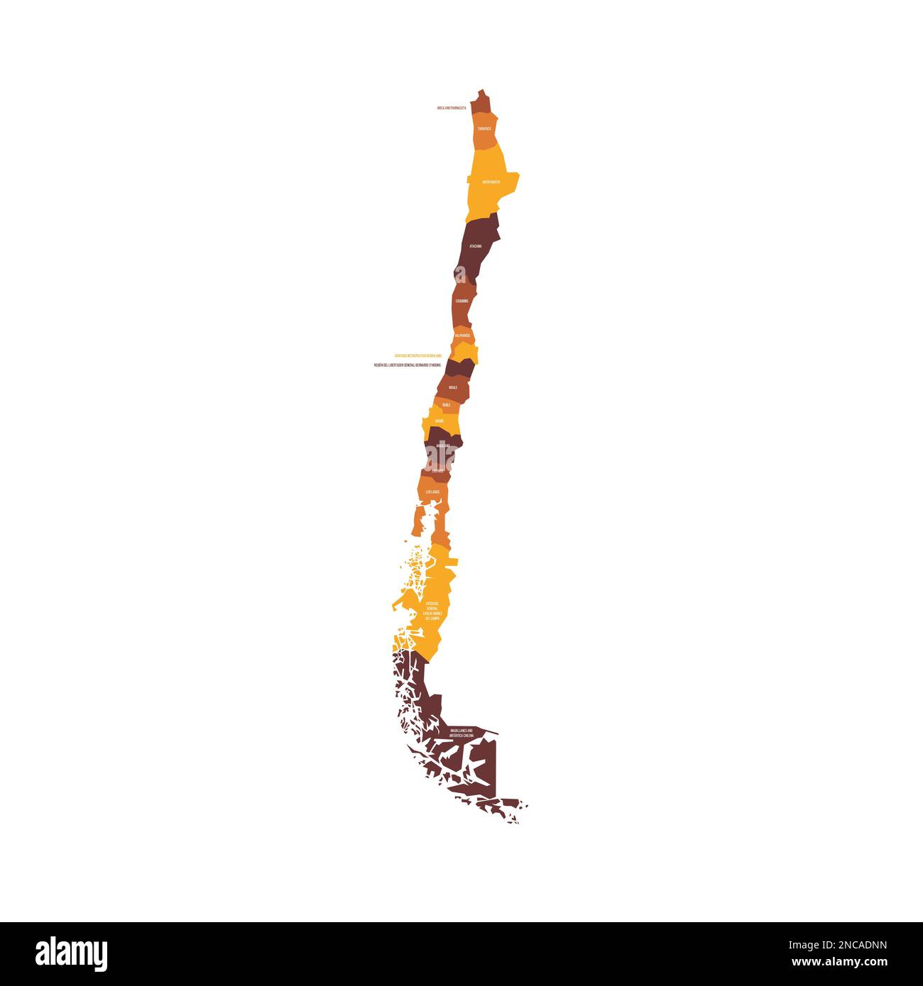 Chile administrative divisions map hi-res stock photography and images ...