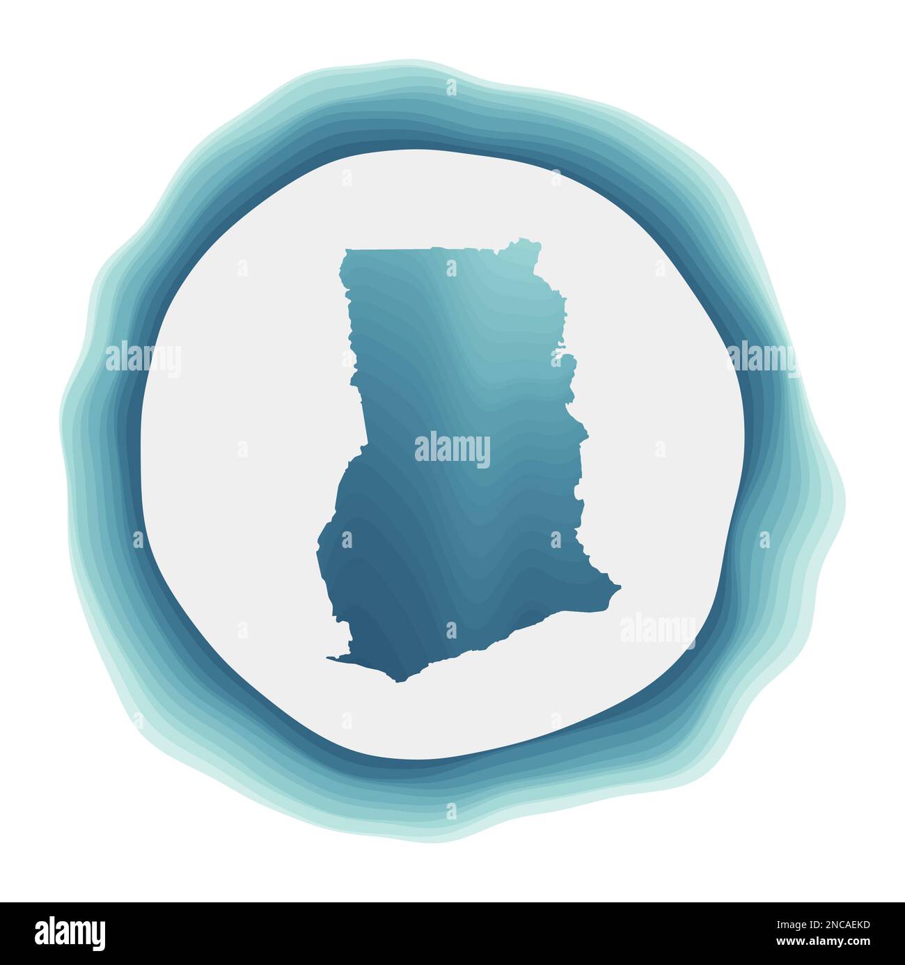 Ghana logo. Badge of the country. Layered circular sign around Ghana ...