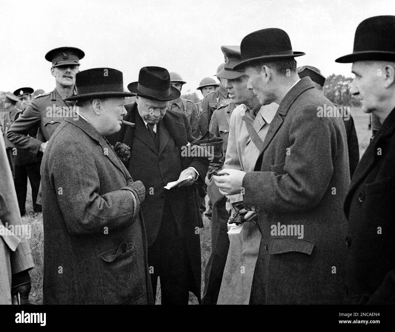 Britain's Prime Minister Winston Churchill paid a visit to an armament ...