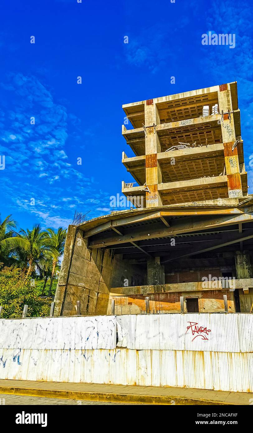 Huge gigantic construction stop building ruin building site in Zicatela ...