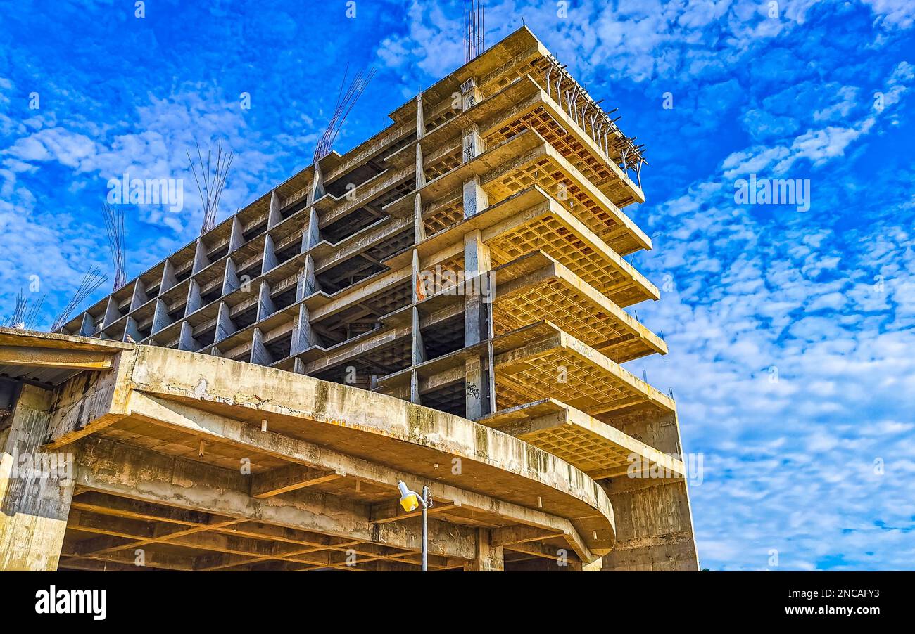 Huge gigantic construction stop building ruin building site in Zicatela ...