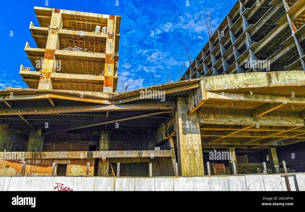 Huge gigantic construction stop building ruin building site in Zicatela ...