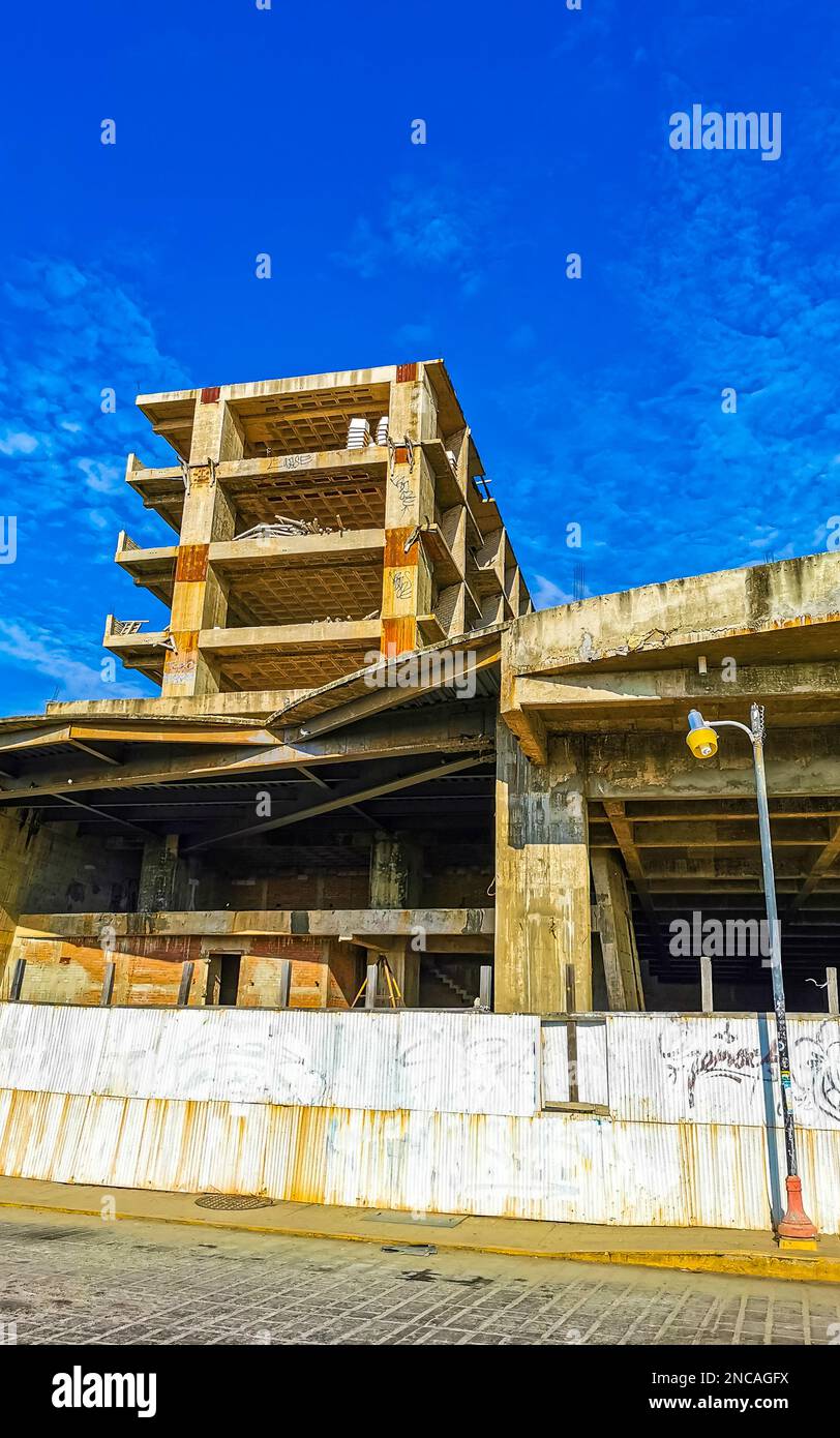 Huge gigantic construction stop building ruin building site in Zicatela ...