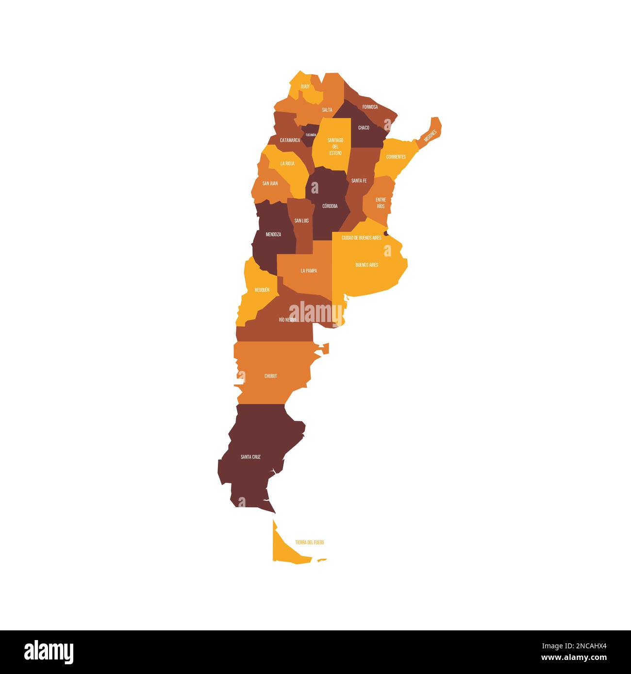 Argentina political map of administrative divisions - provinces and ...