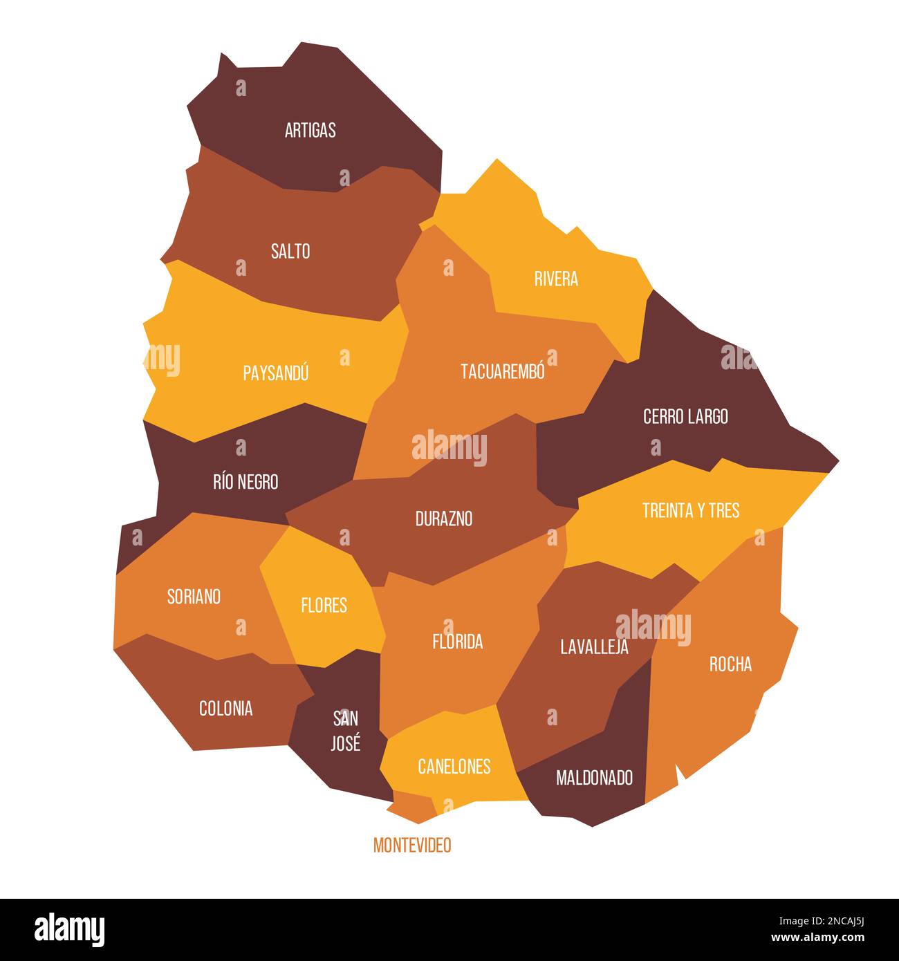 Uruguay political map of administrative divisions - departments. Flat ... Uruguay political map of administrative divisions - departments. Flat ...
