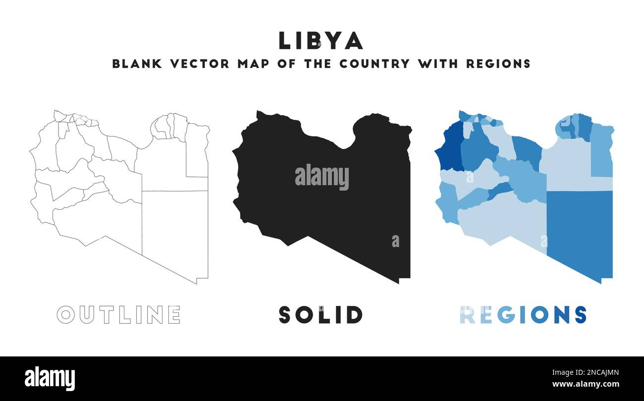 Libya map. Borders of Libya for your infographic. Vector country shape. Vector illustration ...