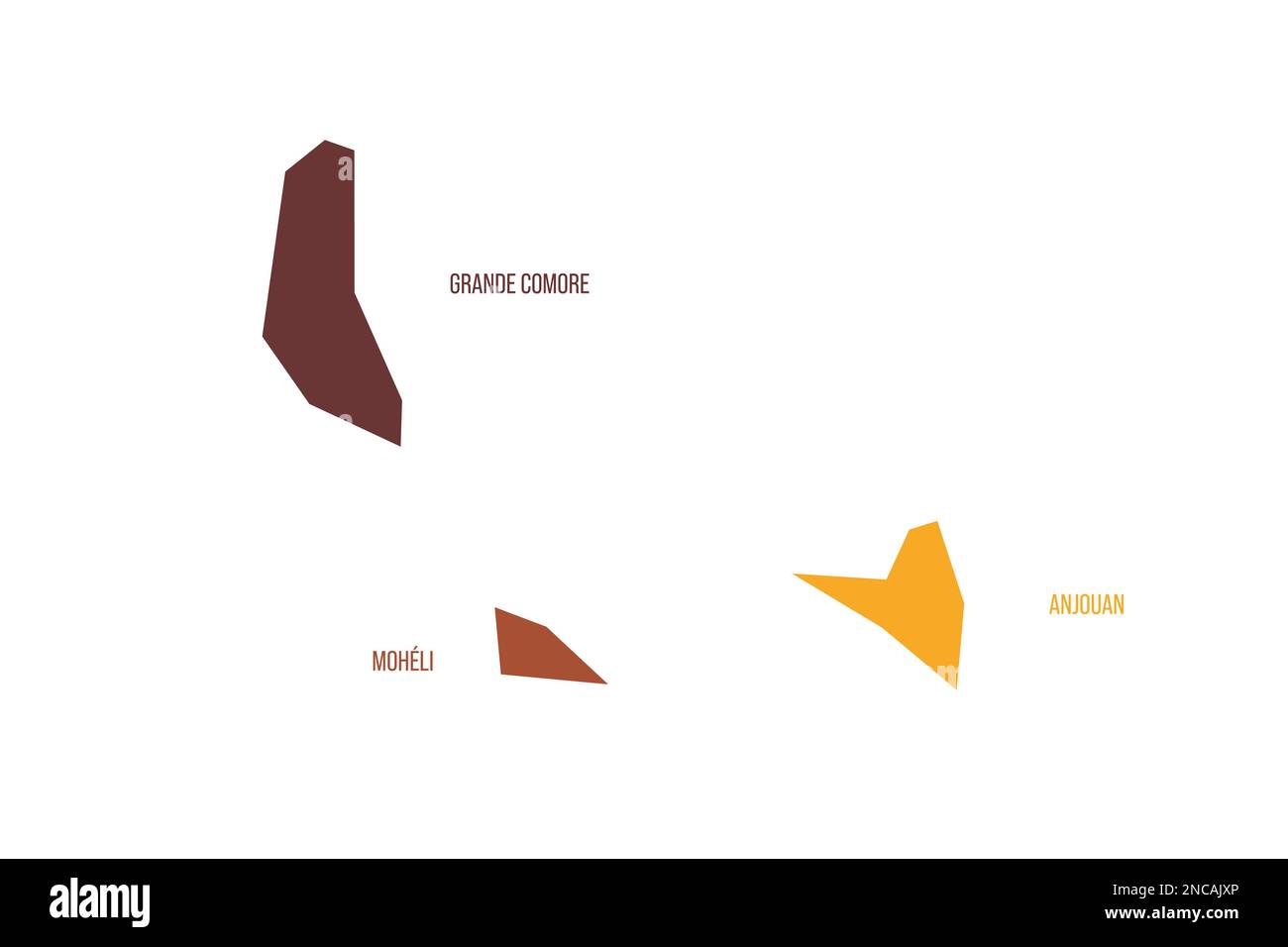 Comoros political map of administrative divisions - autonomous islands ...