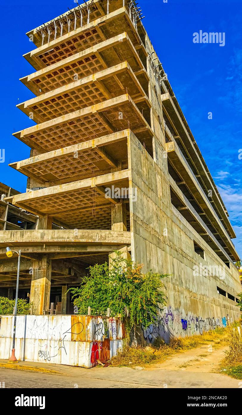 Huge gigantic construction stop building ruin building site in Zicatela ...