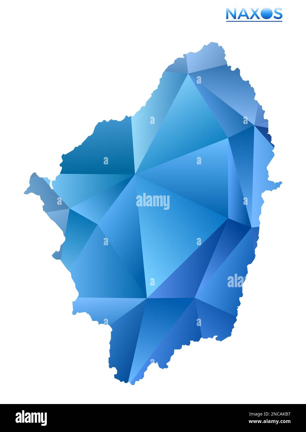 Vector polygonal Naxos map. Vibrant geometric island in low poly style ...