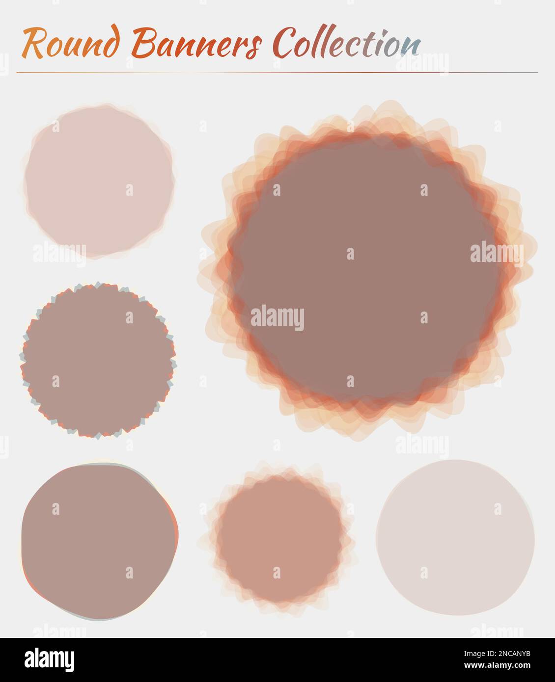 Collection of round shapes. Circular backgrounds in soft red colors ...