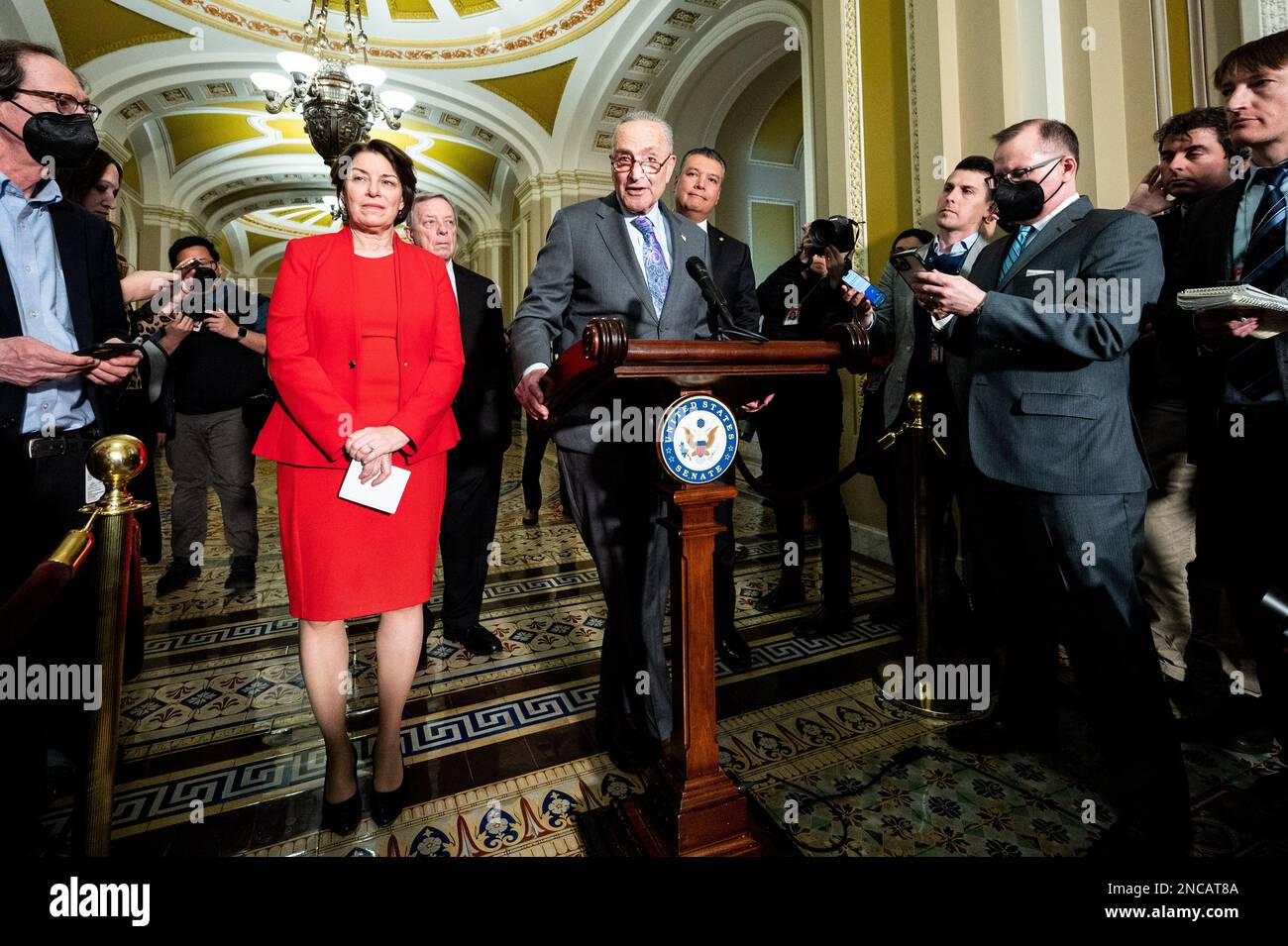 Washington, United States. 14th Feb, 2023. Senate Majority Leader Chuck ...
