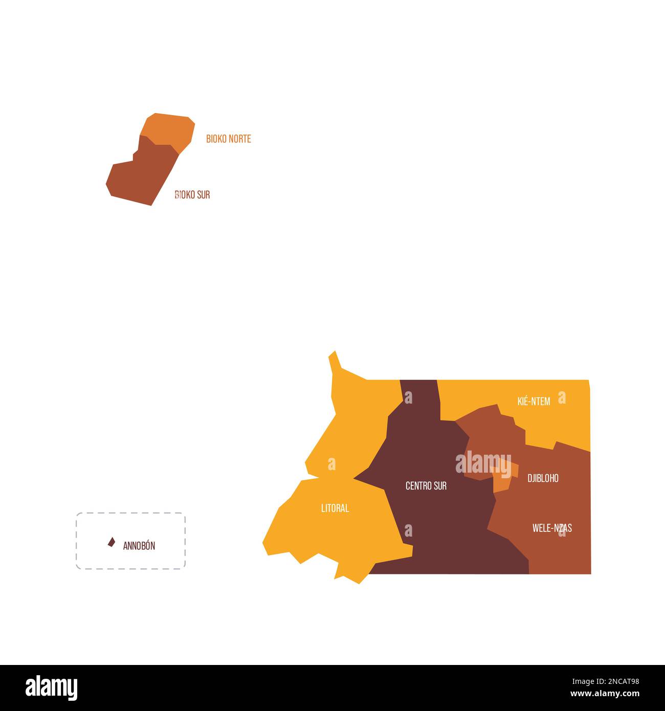 Equatorial Guinea political map of administrative divisions - provinces ...