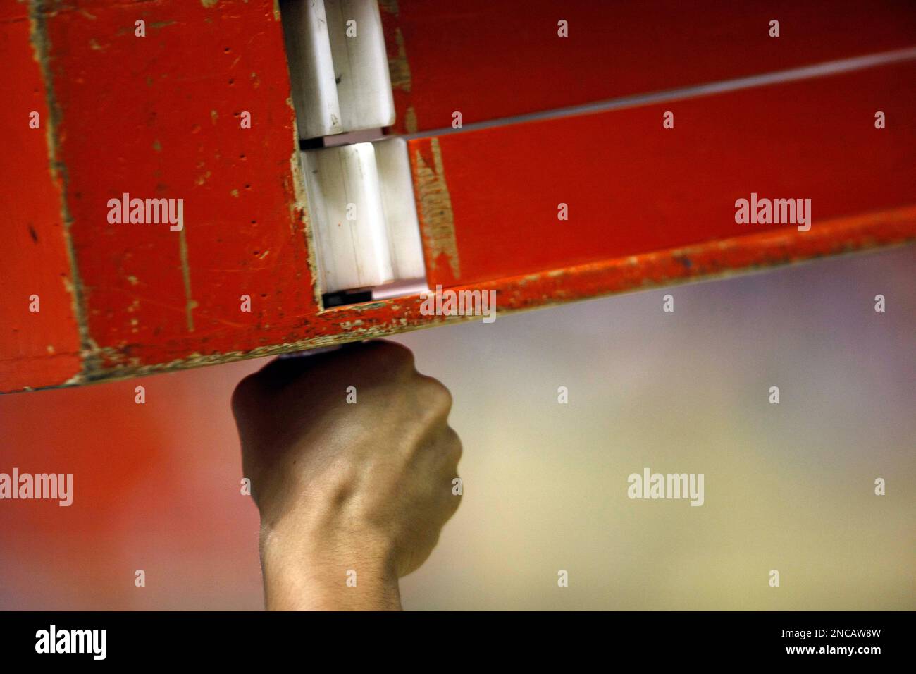 A fan spins a traditional Mexican noisemaker known as Matraca during a ...