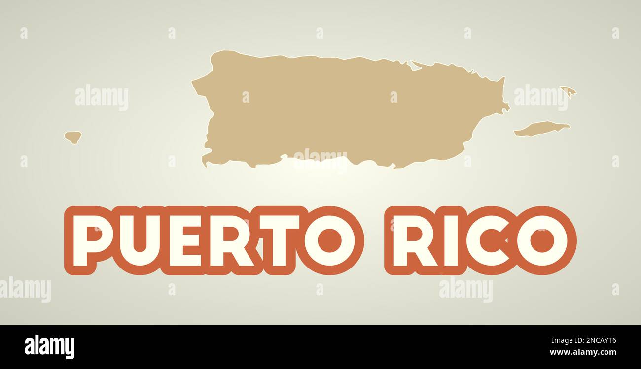 Puerto Rico poster in retro style. Map of the country with regions in ...