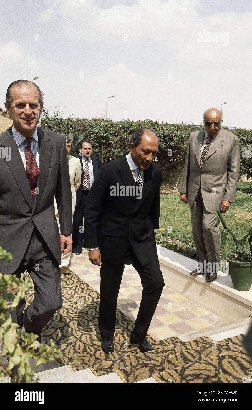 Britain’s Prince Philip, the Duke of Edinburgh with Egypt’s President ...