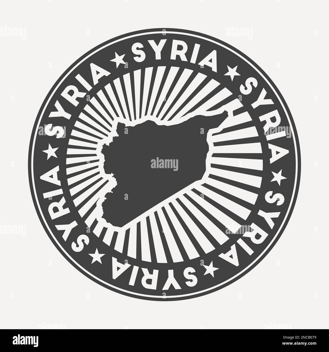 Syria round logo. Vintage travel badge with the circular name and map of country, vector ...