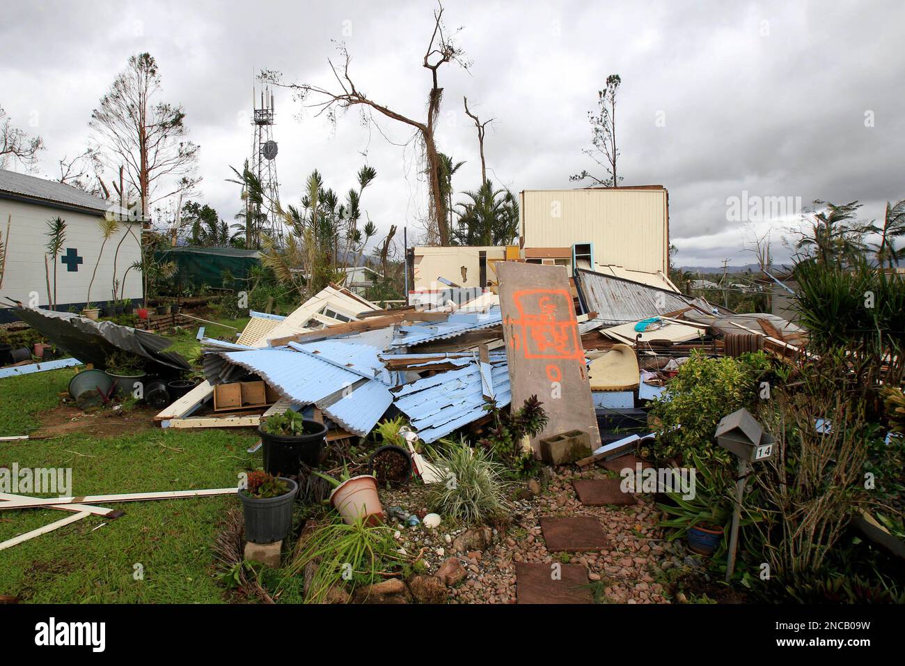 A house is destroyed in Tully, Australia, Thursday, Feb. 3, 2011, after ...
