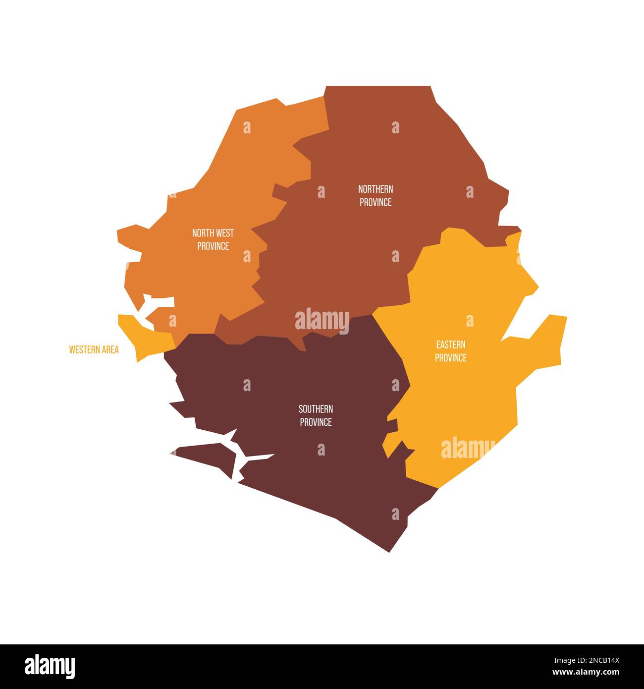 Sierra Leone political map of administrative divisions - provinces and ...