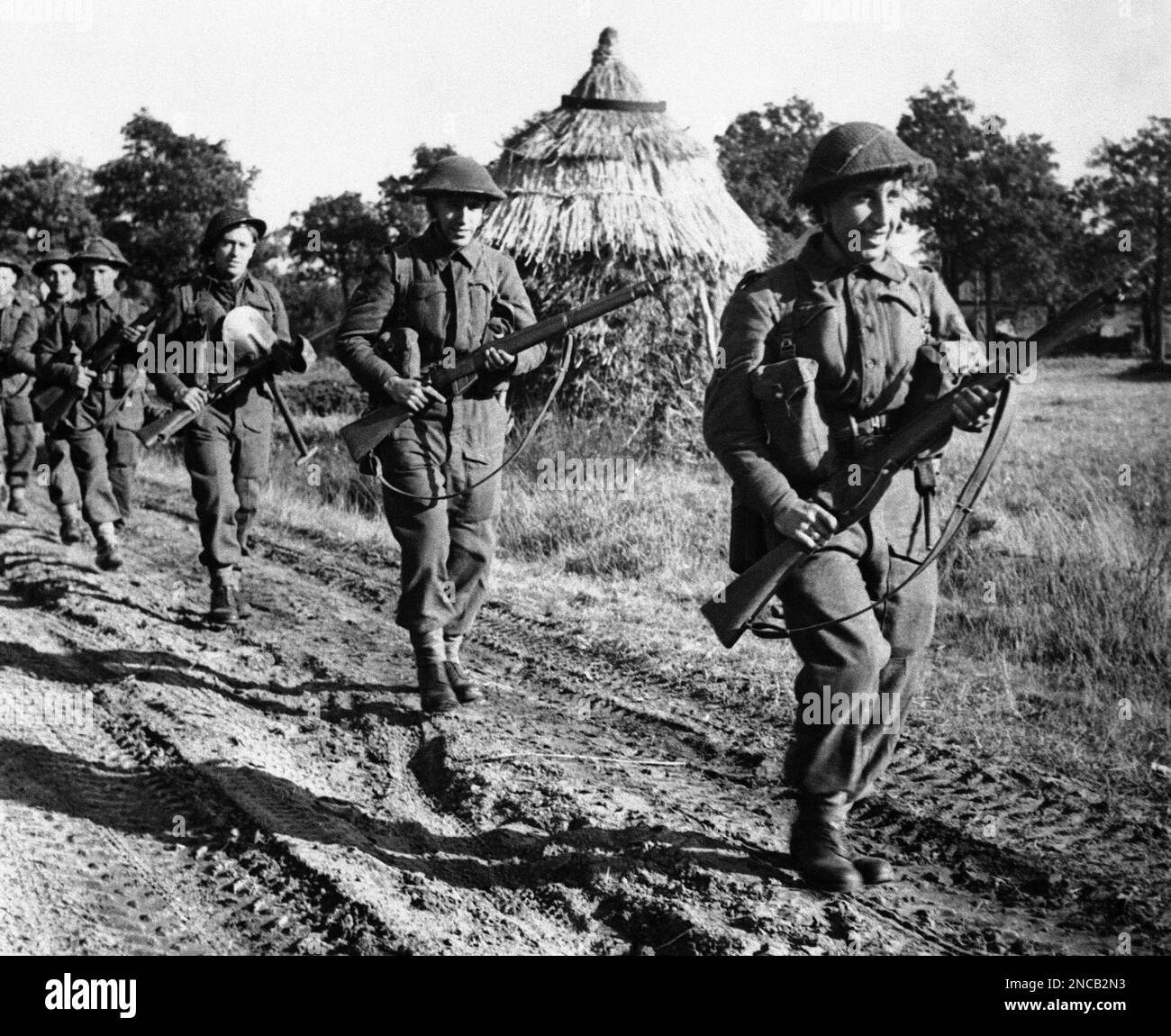 British infantrymen in their push towards the Maas advanced on Loon, a ...