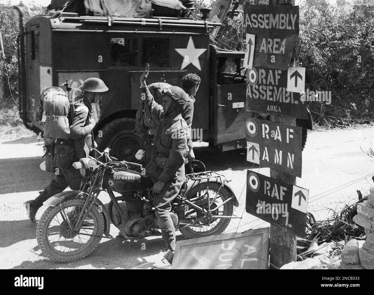 An RAF dispatch rider leading aircraftman Woolley of Bridgewater on ...