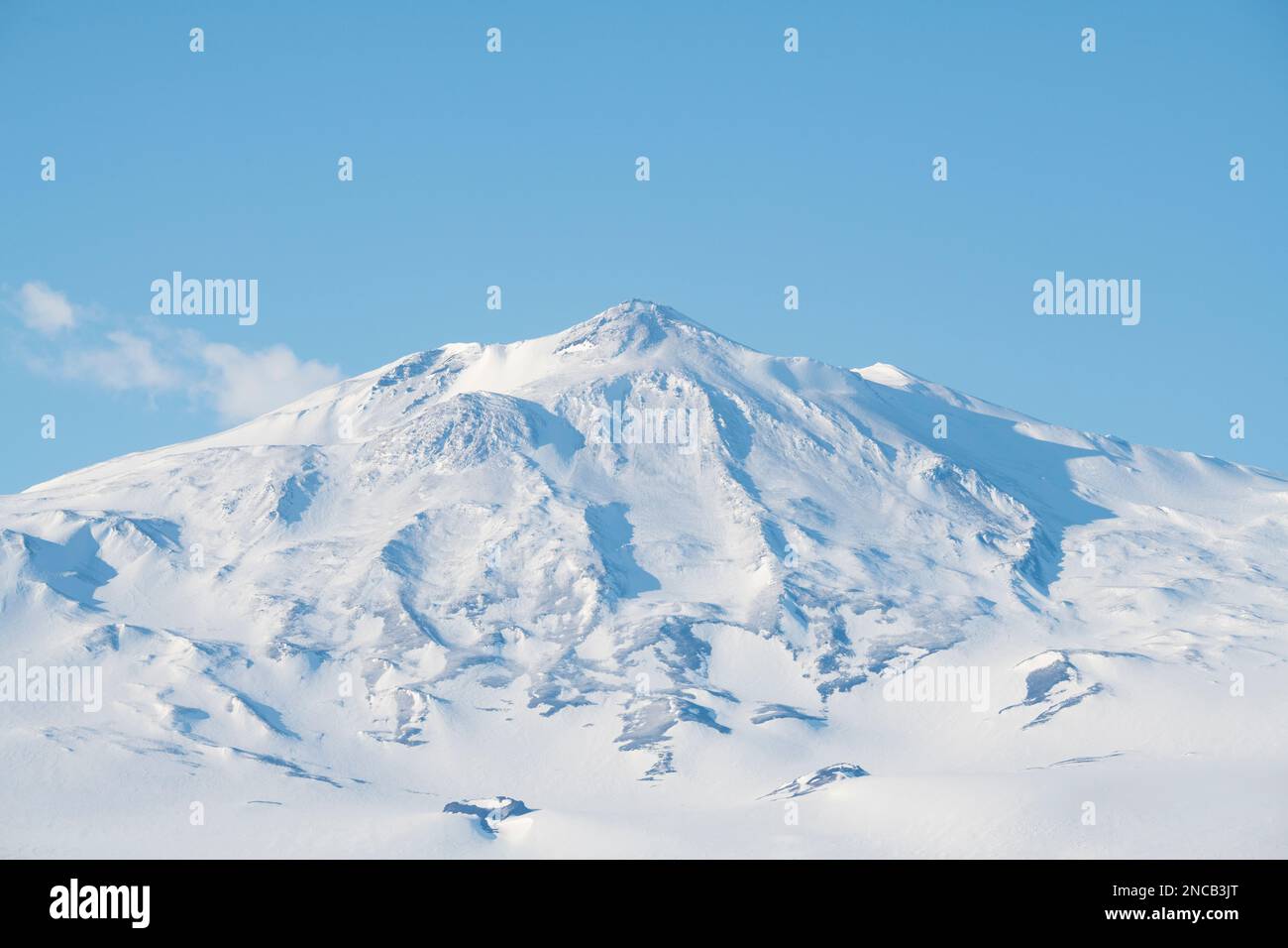 Antarctica, Ross Sea, Ross Island. View of Mount Terror, shield volcano ...