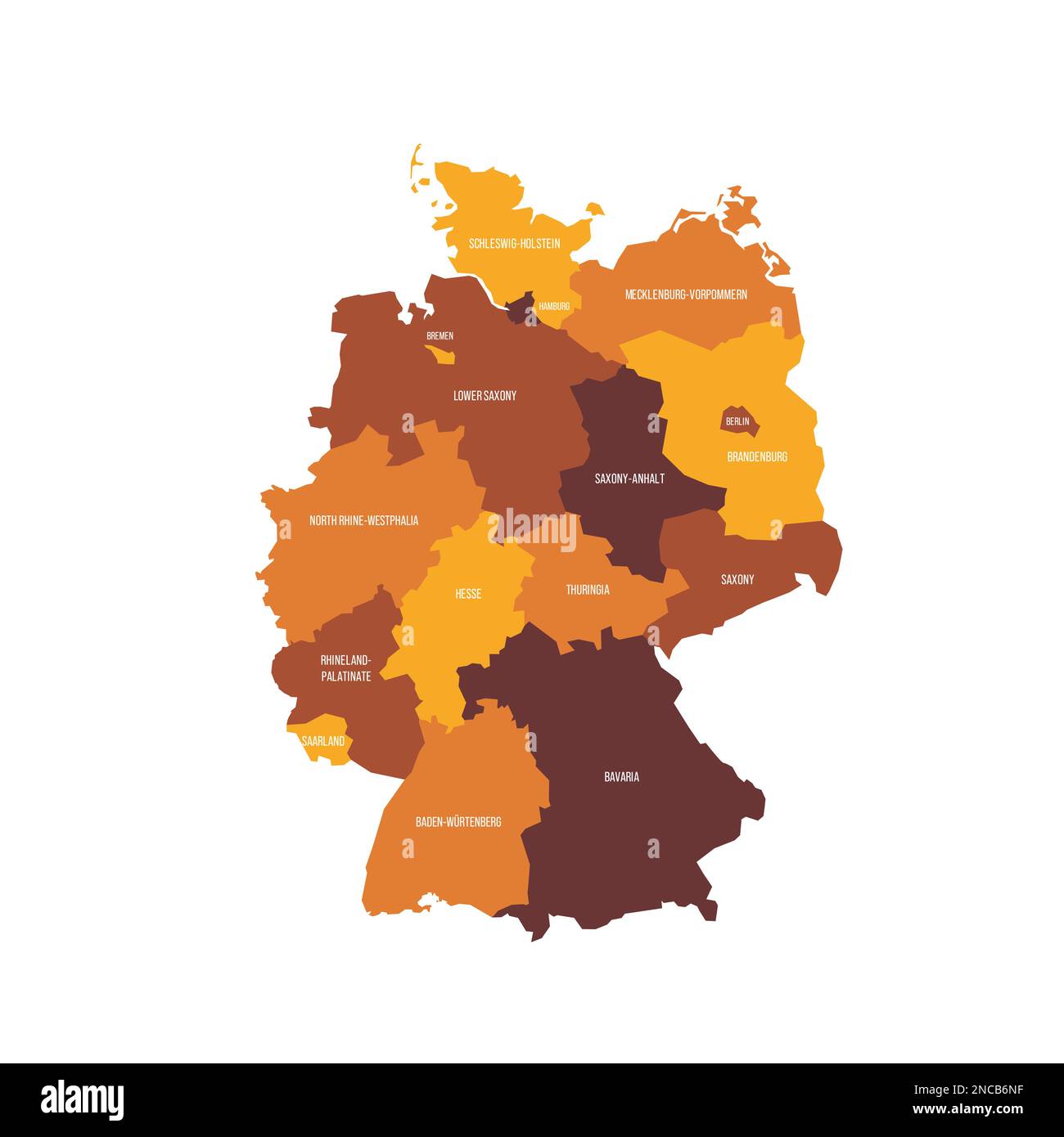 Germany political map of administrative divisions - federal states ...