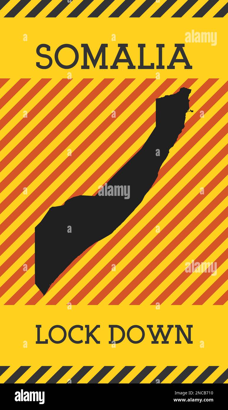 Somalia Lock Down Sign. Yellow country pandemic danger icon. Vector ...