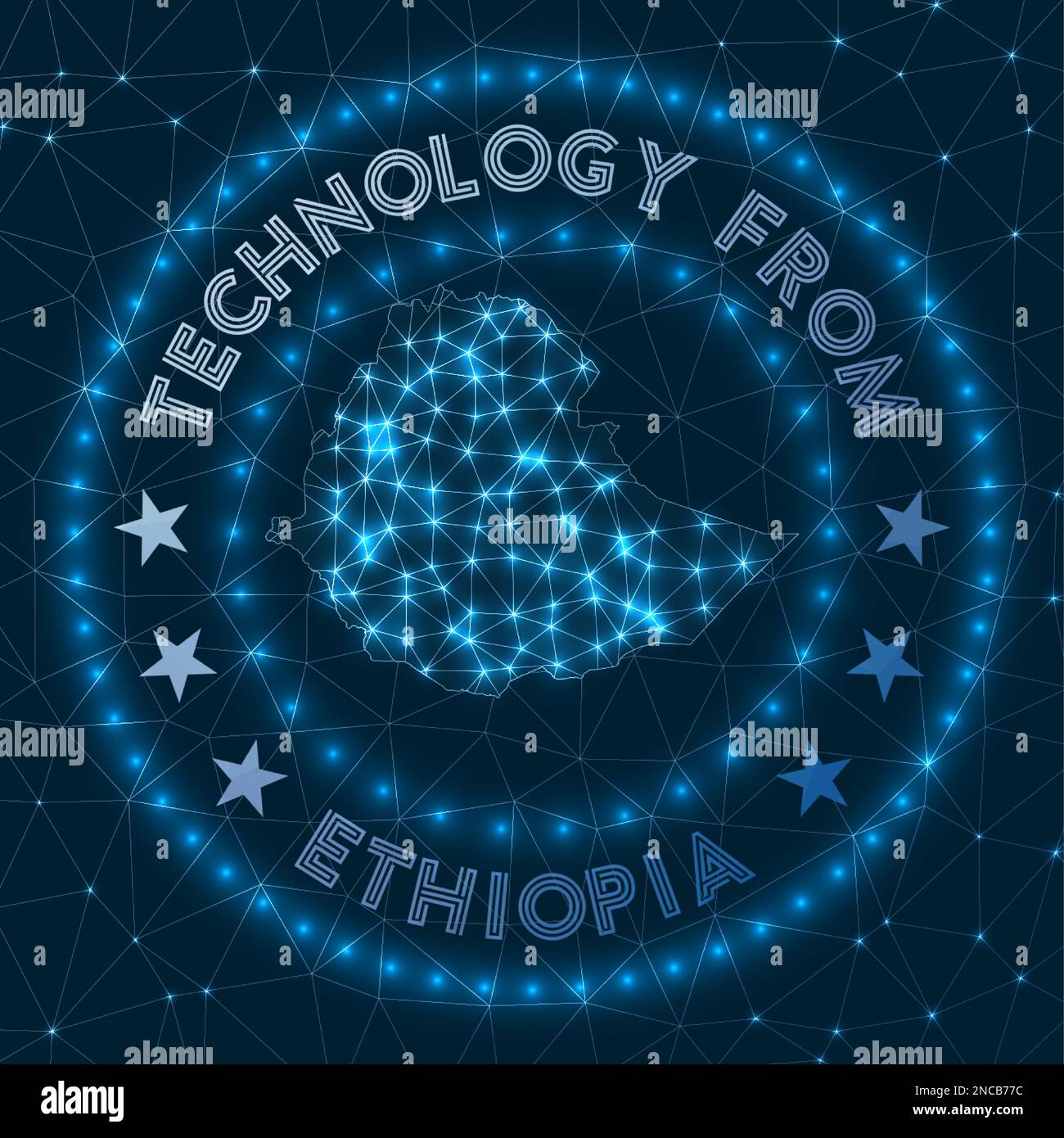 Technology From Ethiopia. Futuristic geometric badge of the country ...
